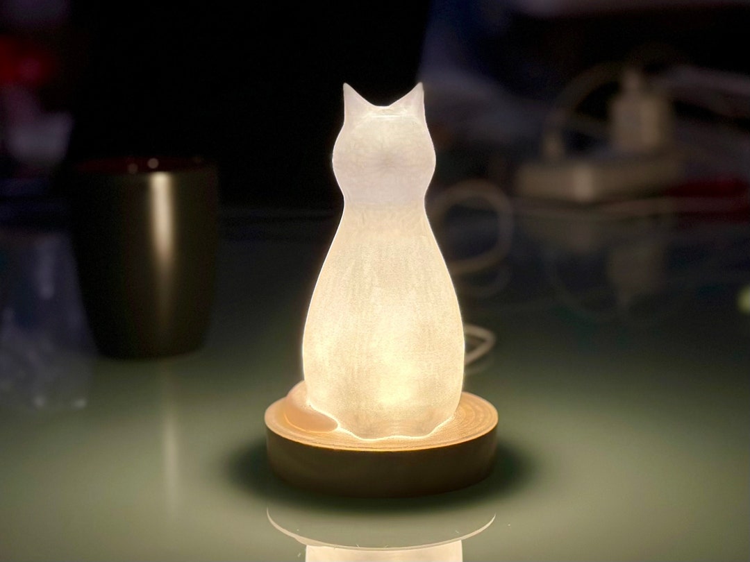 A Peaceful Cat - Handmade Lamp / Light - Free Shipping! - White Cat ...