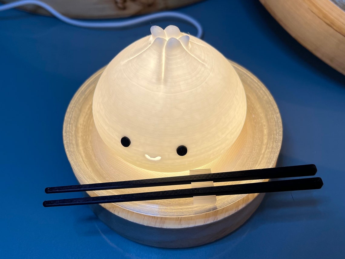 Cute Soup Dumpling Plate With Chopsticks LED Lamp - Etsy