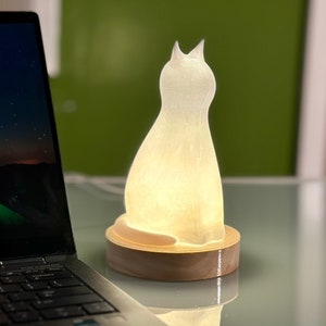A Peaceful Cat - Handmade Lamp / Light - Free Shipping! - White Cat ...