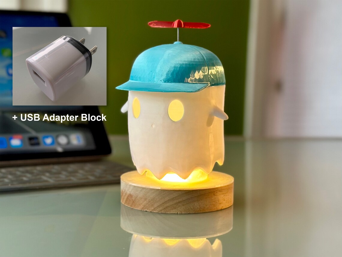 Cutest Most Adorable Little Ghost W/ Beanie Cap LED Light / Lamp - Free ...