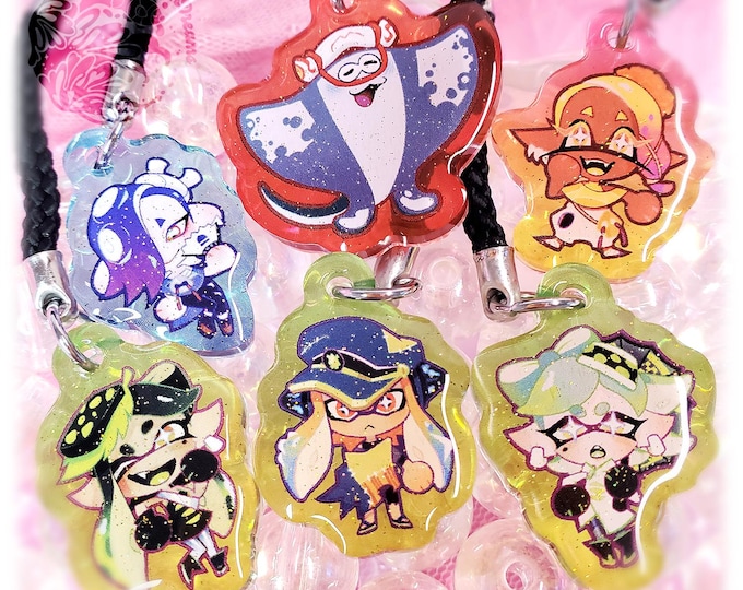 Splatoon 3 Deep Cut Squid Sisters Mini Glitter Epoxy Acrylic Charms - Etsy