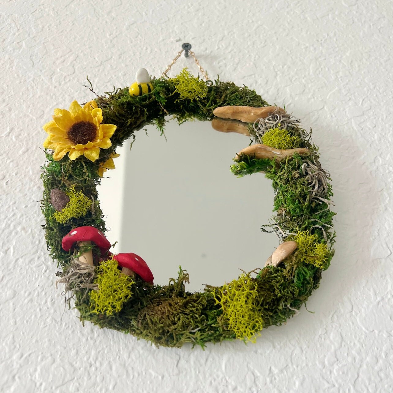 Magical Fairy Moss Mushroom Mirror, Fairy Garden Mirror, Beauty Mirror ...