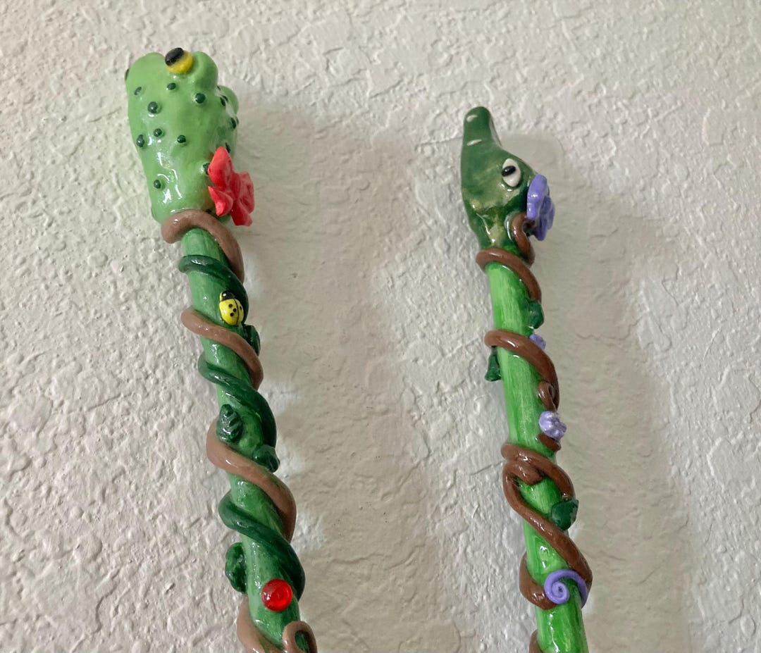 Animal Fairy Wands, Frog Fairy Wand, Whimsical Fairy Wand, Magic Fairy ...