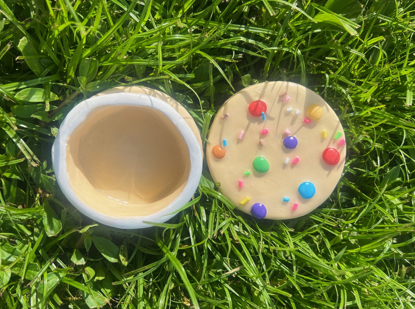 Candy Sugar Cookie Trinket Box, Food Jewelry Box, Handmade Clay Trinket ...