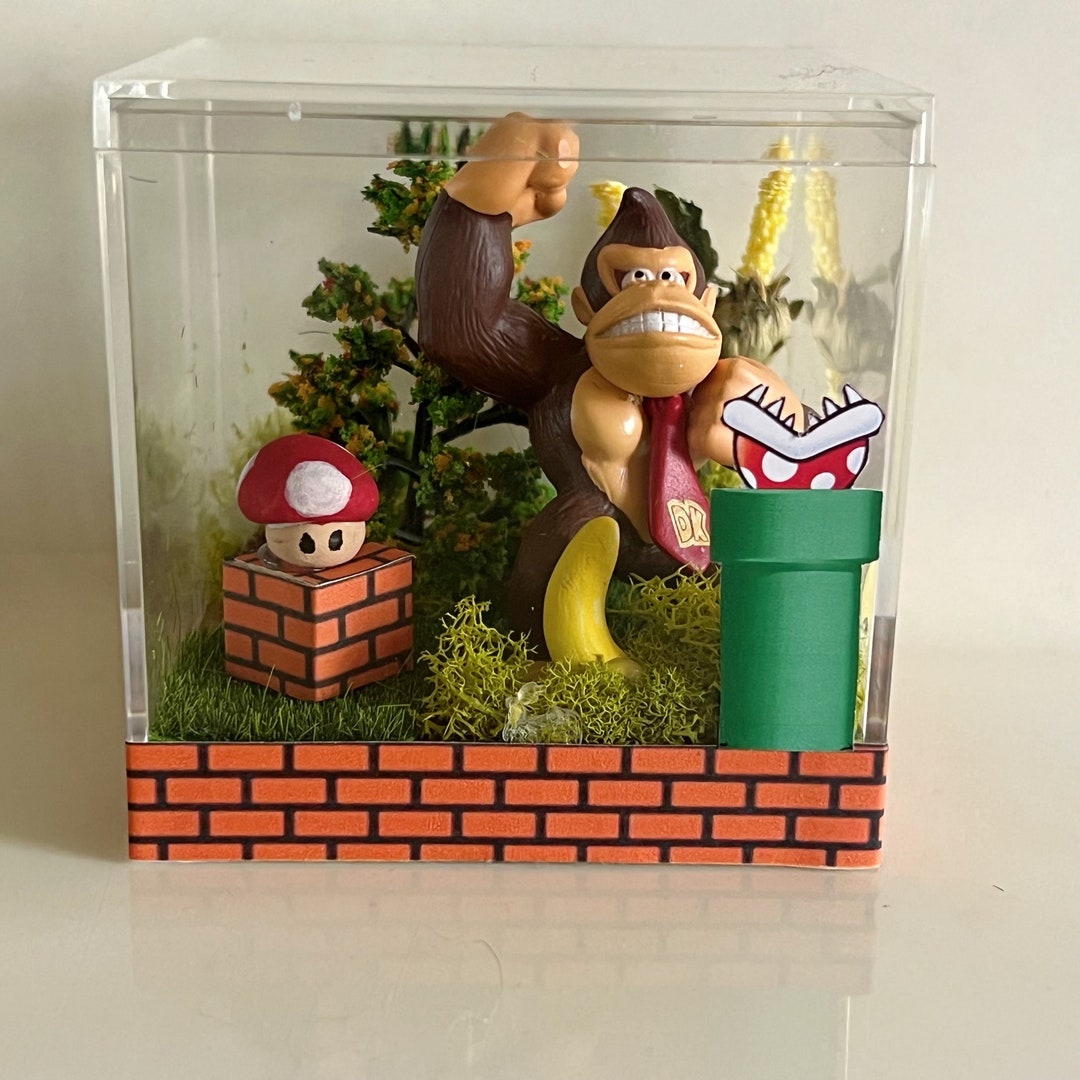 Mario Terrarium, Handmade Super Mario Diorama, Shadow Box, Super Mario ...