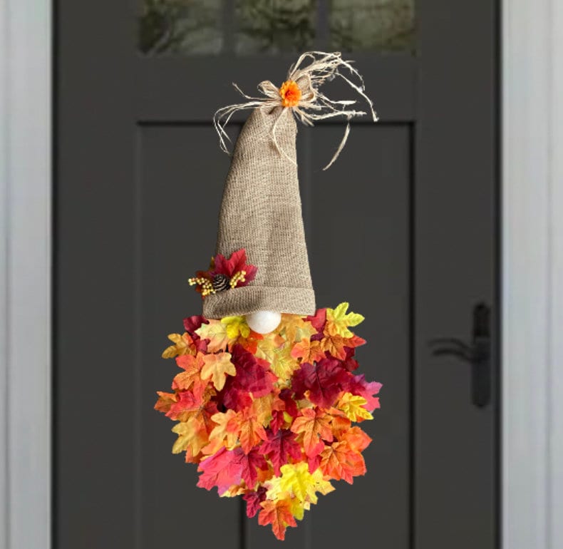 Gnome Fall Wreath Gnome Door Hanger Leaves Fall Door Hanger - Etsy
