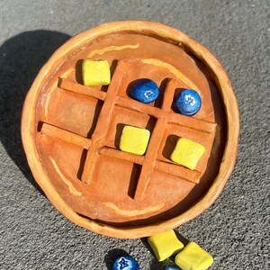 Waffle Tic Tac Toe Board, Polymer Clay, Centerpiece, Food, Board Game ...