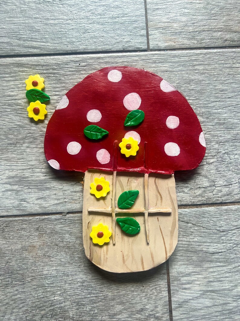 Mushroom Tic Tac Toe Board, Polymer Clay, Centerpiece, Food, Board Game ...