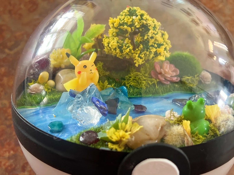Pokémon Ball Terrarium, Handmade Pokeball Diorama, Poke Ball Shadow Box ...