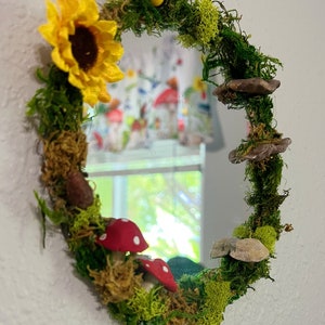 Magical Fairy Moss Mushroom Mirror, Fairy Garden Mirror, Beauty Mirror ...