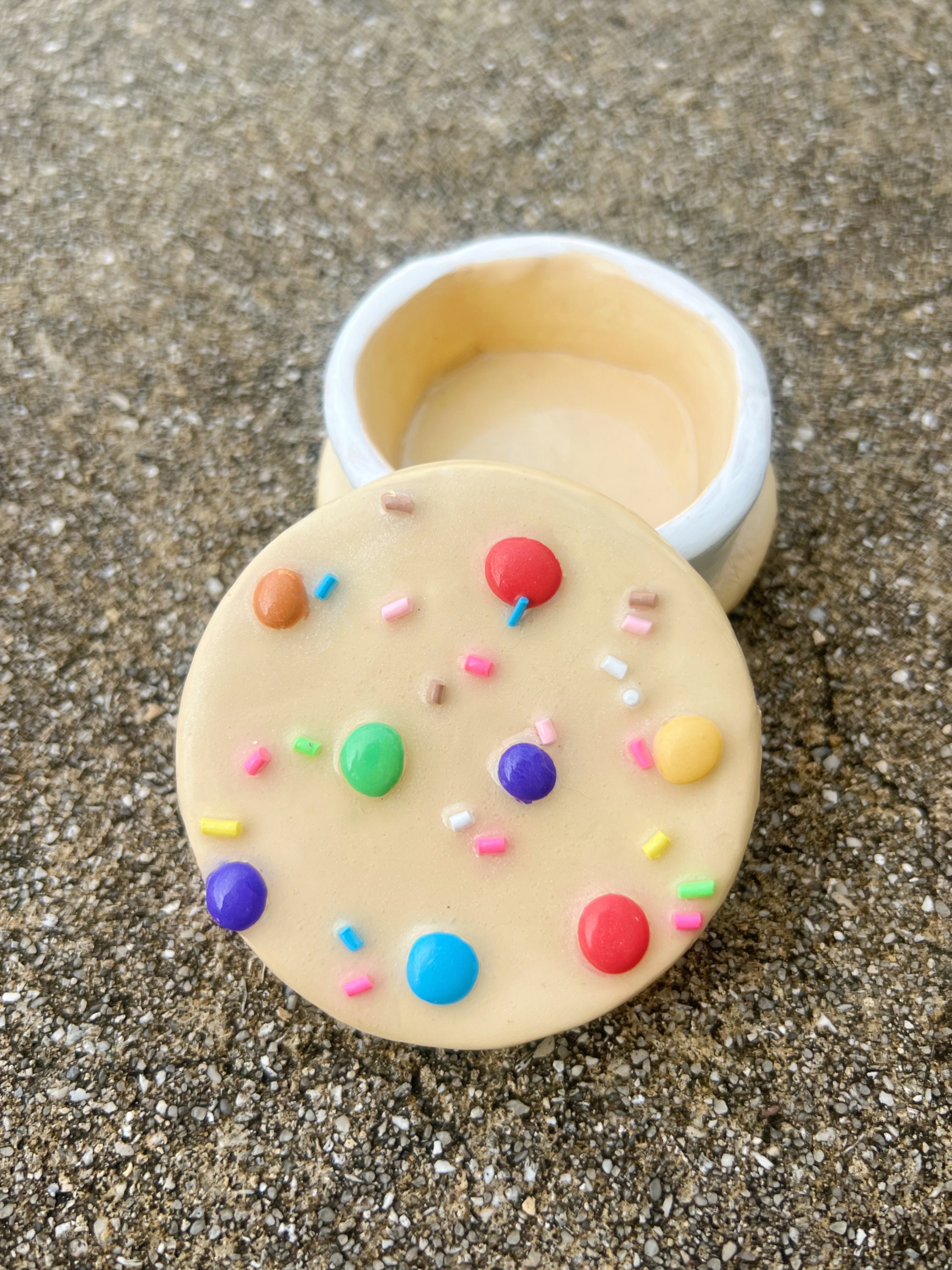 Candy Sugar Cookie Trinket Box, Food Jewelry Box, Handmade Clay Trinket ...
