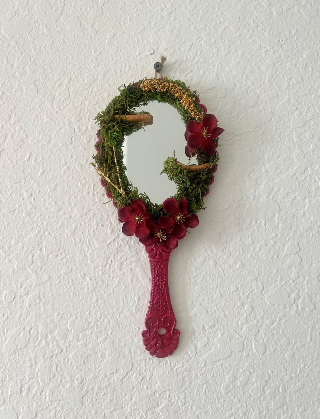 Fairy Moss Mirror, Hanging Fairy Garden Mirror, Magical Mushroom ...