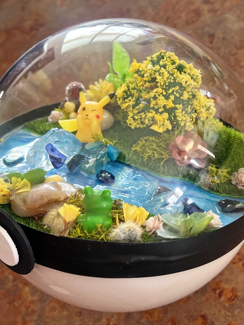 Pokémon Ball Terrarium, Handmade Pokeball Diorama, Poke Ball Shadow Box ...