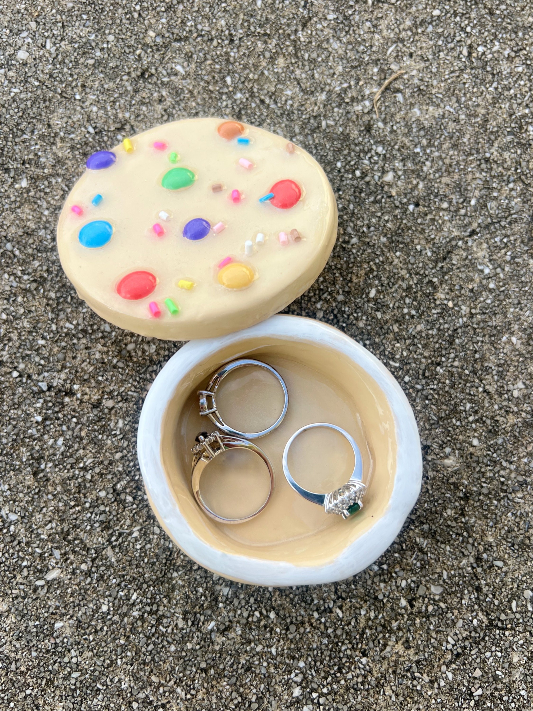 Candy Sugar Cookie Trinket Box, Food Jewelry Box, Handmade Clay Trinket ...