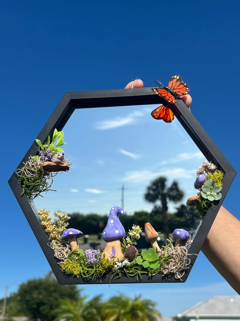 Magical Fairy Moss Mushroom Mirror, Fairy Garden Mirror, Beauty Mirror ...