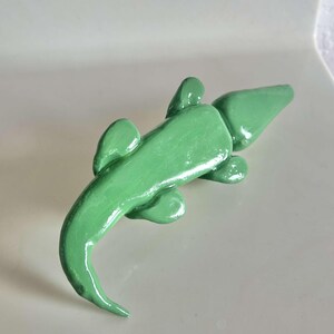 Sculpted Alligator Figurine, Clay Desk Buddy, Donut Alligator Clay ...