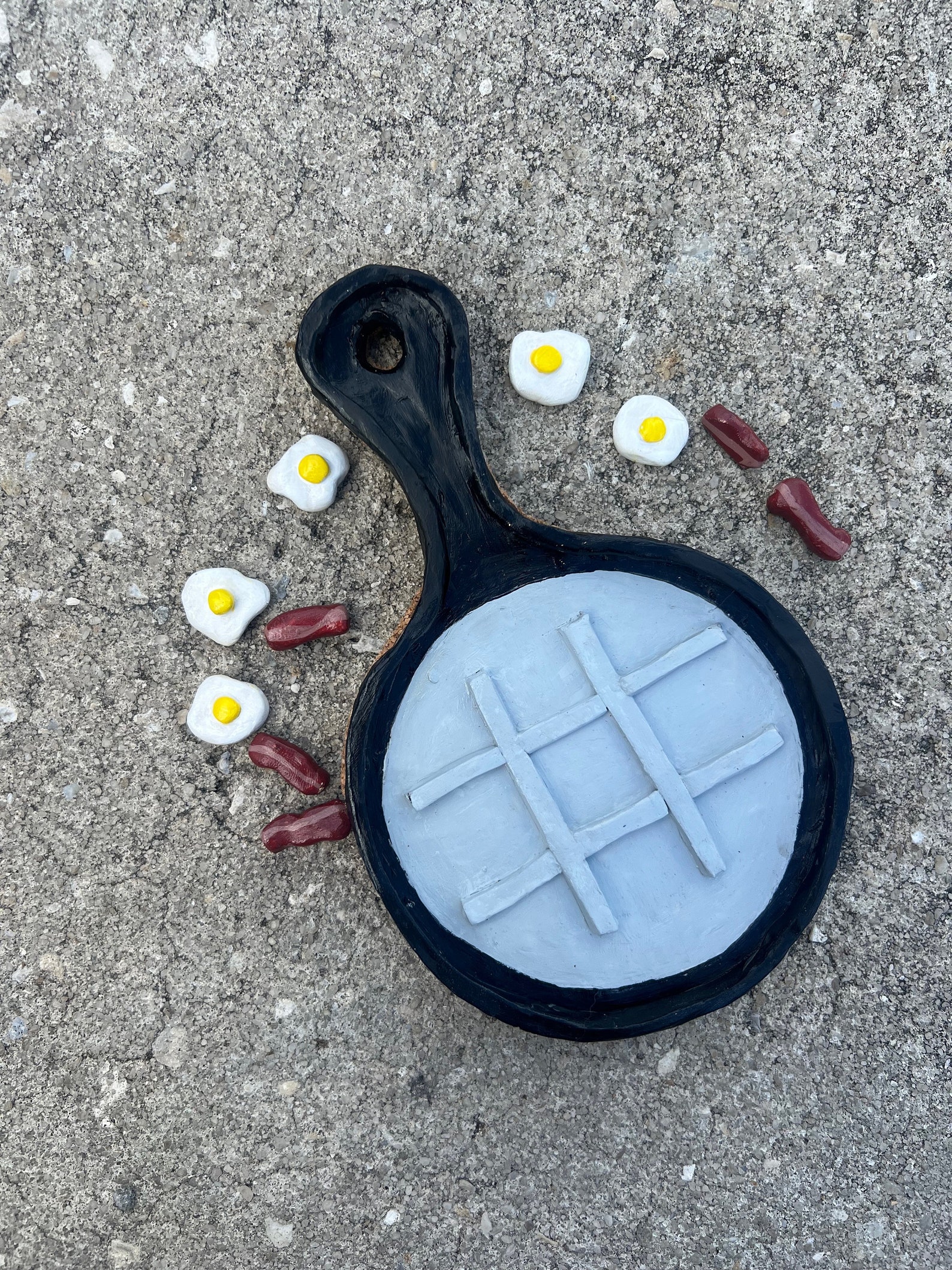 Breakfast Tic Tac Toe Board Game, Polymer Clay, Centerpiece, Food ...