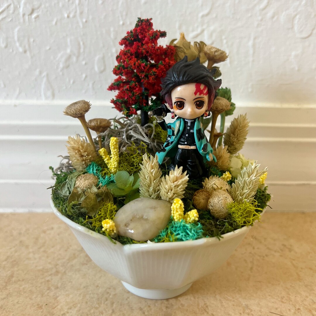 Demon Slayer, Handmade Tanjiro Statue, Anime, Paper Weight, Clay Anime ...