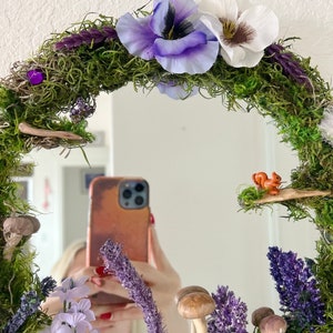 Large Hanging Fairy Moss Mushroom Mirror, Fairy Garden Mirror, Beauty ...