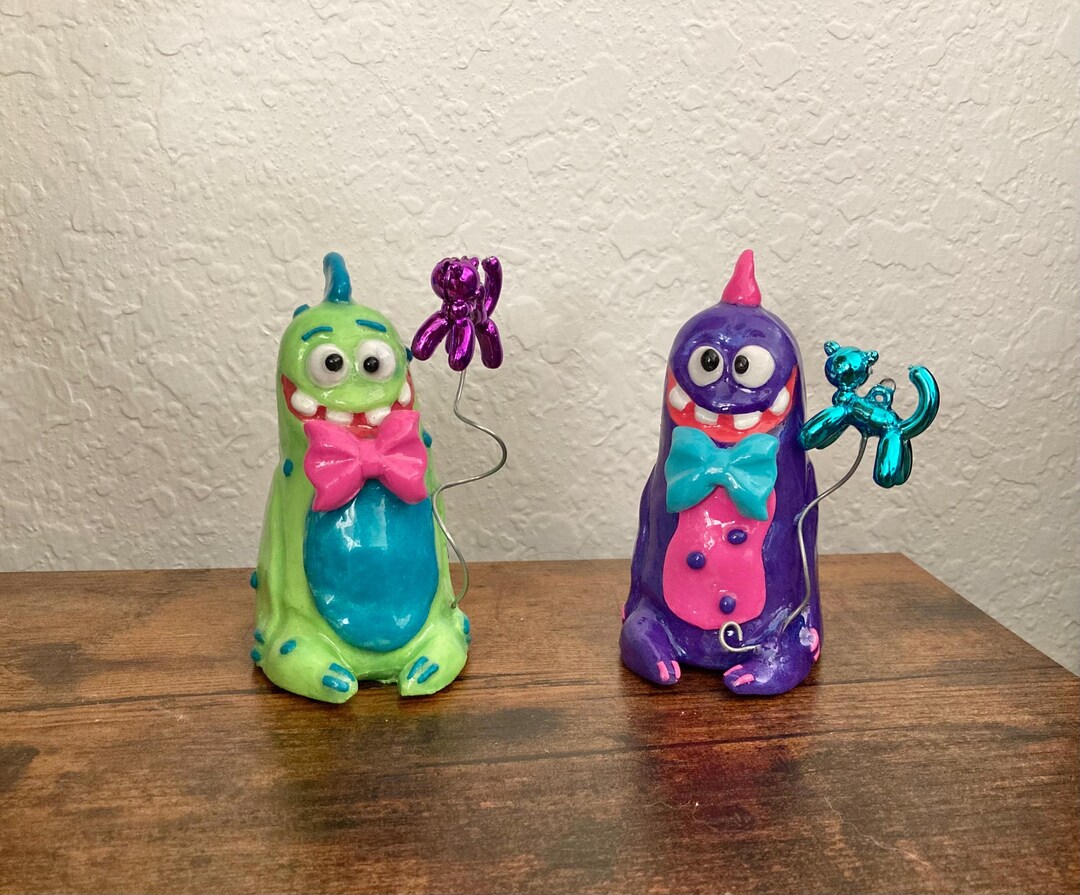 Sculpted Wacky Monster Figurines, Clay Desk Buddy, Party Monsters ...