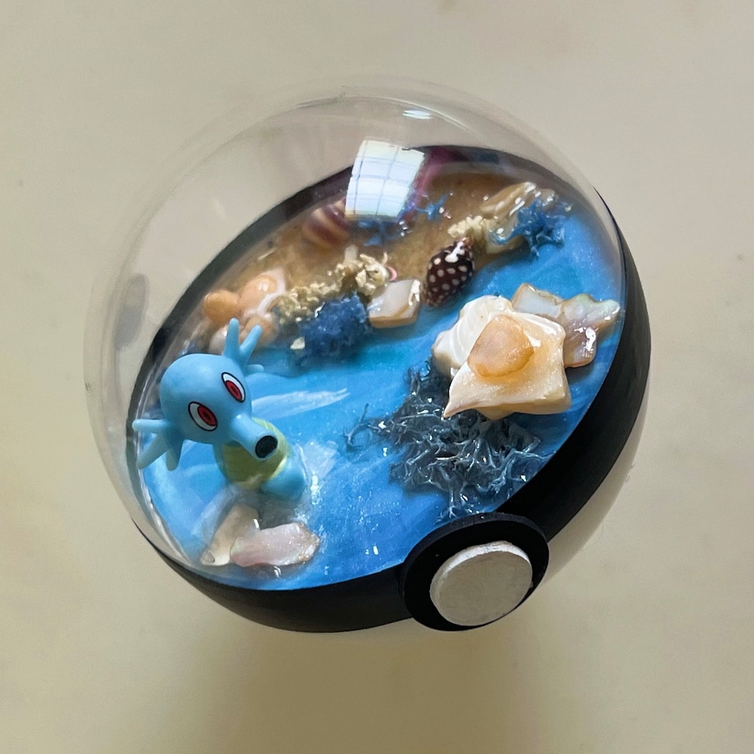 Pokémon Ball Terrarium, Handmade Miniature Pokeball Diorama, Poke Ball ...