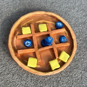 Waffle Tic Tac Toe Board, Polymer Clay, Centerpiece, Food, Board Game ...