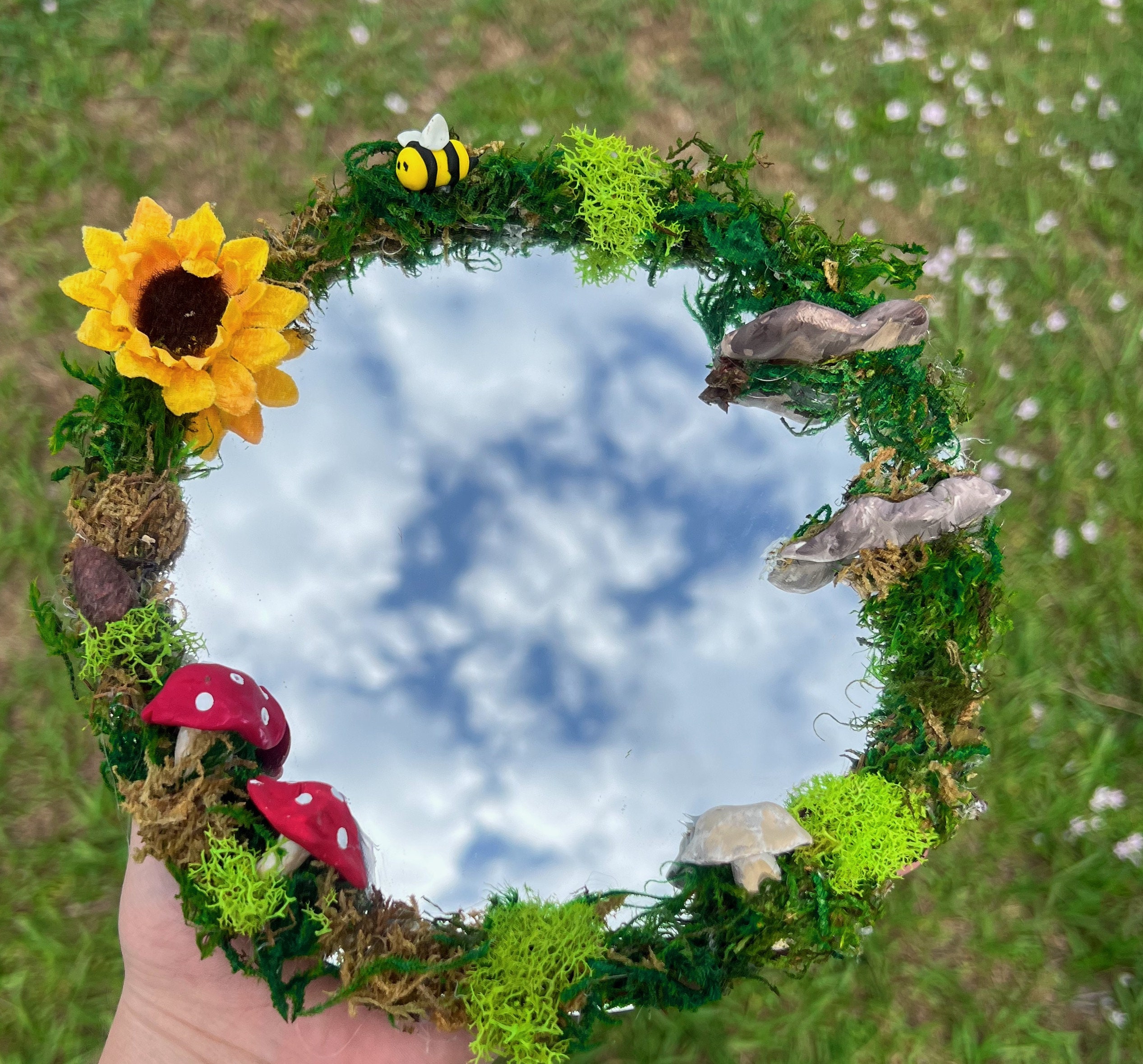 Magical Fairy Moss Mushroom Mirror Fairy Garden Mirror - Etsy