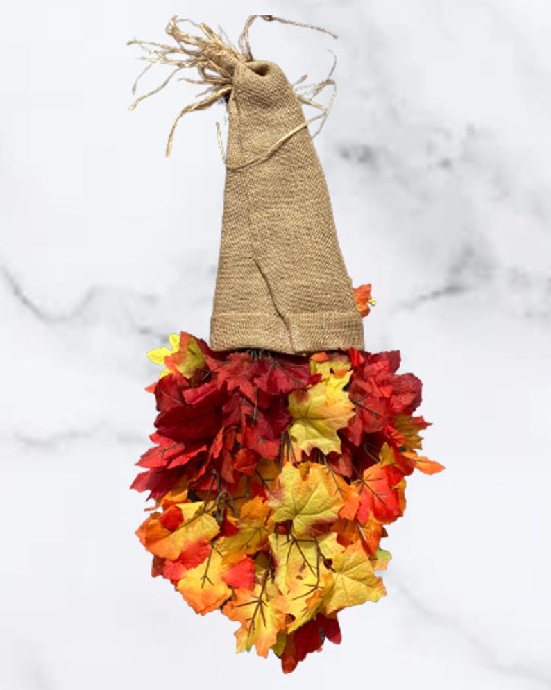 Gnome Fall Wreath Gnome Door Hanger Leaves Fall Door Hanger - Etsy