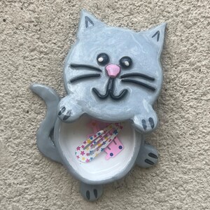 Cat Trinket Box, Animal Jewelry Box, Crazy Cat Lady, Handmade Clay ...
