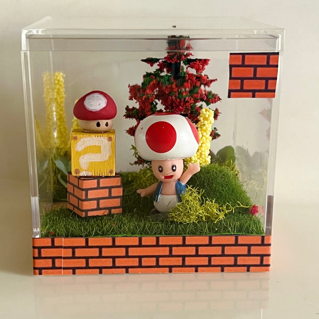 Mario Terrarium, Handmade Super Mario Diorama, Shadow Box, Super Mario ...