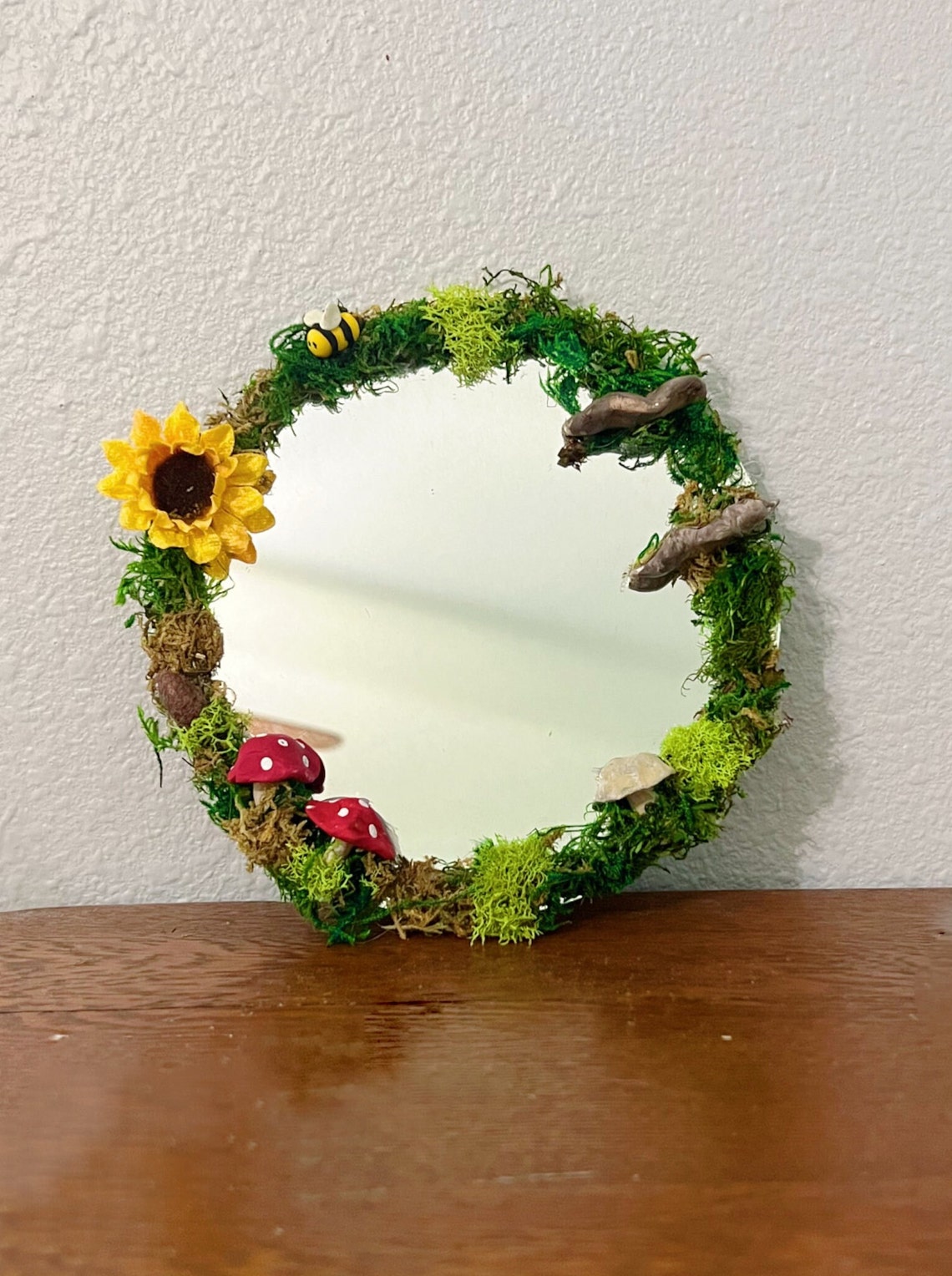 Magical Fairy Moss Mushroom Mirror Fairy Garden Mirror - Etsy