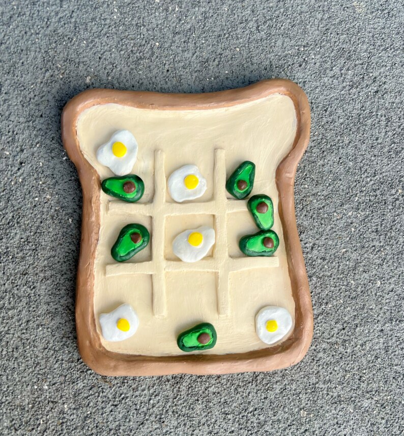 Avocado Toast Tic Tac Toe, Polymer Clay, Centerpiece, Food, Board Game ...