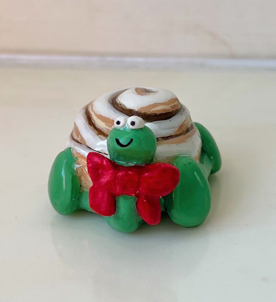 Cinnamon Roll Dessert Turtle Figurine Clay, Handmade Cinnamon Bun ...