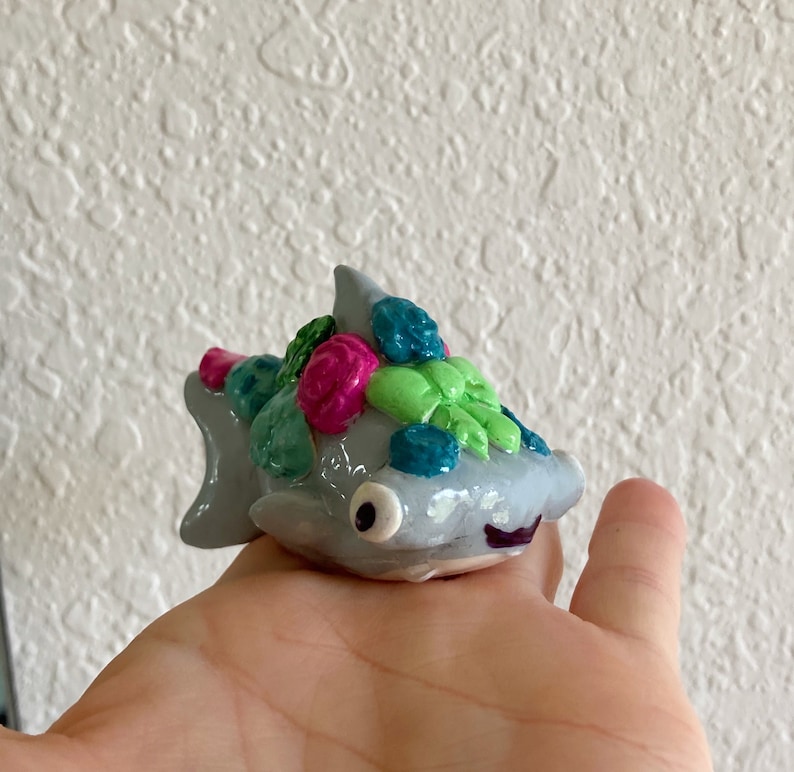 Sculpted Hammerhead Shark Figurine, Clay Desk Buddy, Flower Clay ...