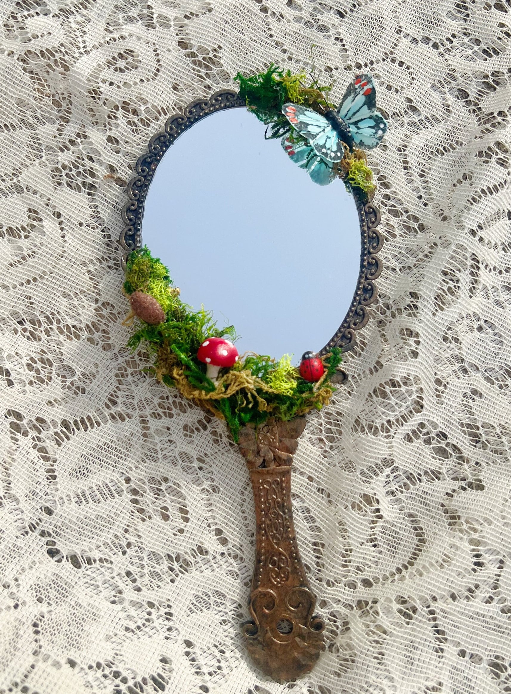 Magical Fairy Moss Mirror, Fairy Garden Mirror, Fairycore Decor ...