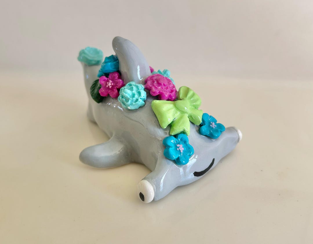 Sculpted Hammerhead Shark Figurine, Clay Desk Buddy, Flower Clay ...