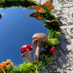 Magical Fairy Moss Mushroom Mirror, Fairy Garden Mirror, Beauty Mirror ...