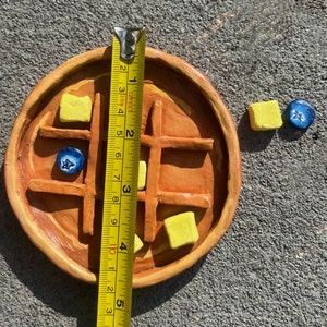 Waffle Tic Tac Toe Board, Polymer Clay, Centerpiece, Food, Board Game ...