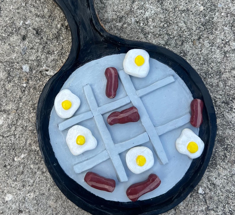 Breakfast Tic Tac Toe Board Game, Polymer Clay, Centerpiece, Food ...