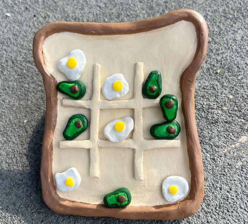 Avocado Toast Tic Tac Toe, Polymer Clay, Centerpiece, Food, Board Game ...