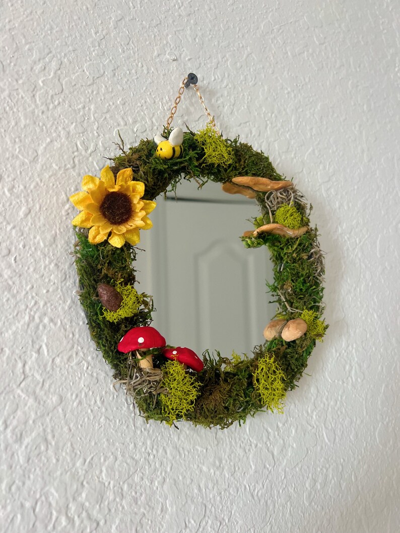 Magical Fairy Moss Mushroom Mirror, Fairy Garden Mirror, Beauty Mirror ...