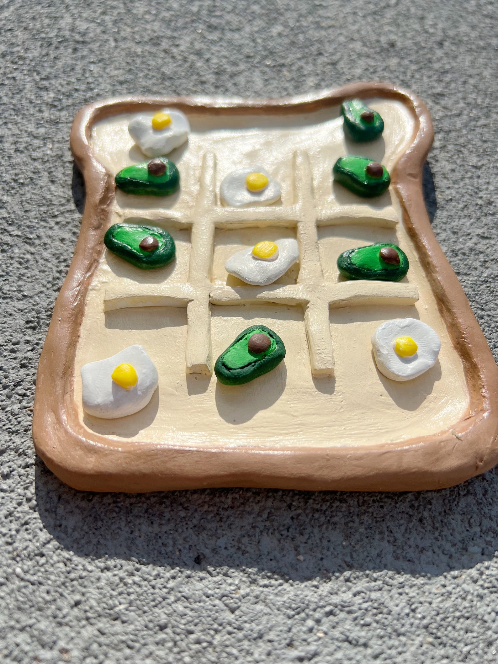 Avocado Toast Tic Tac Toe, Polymer Clay, Centerpiece, Food, Board Game ...
