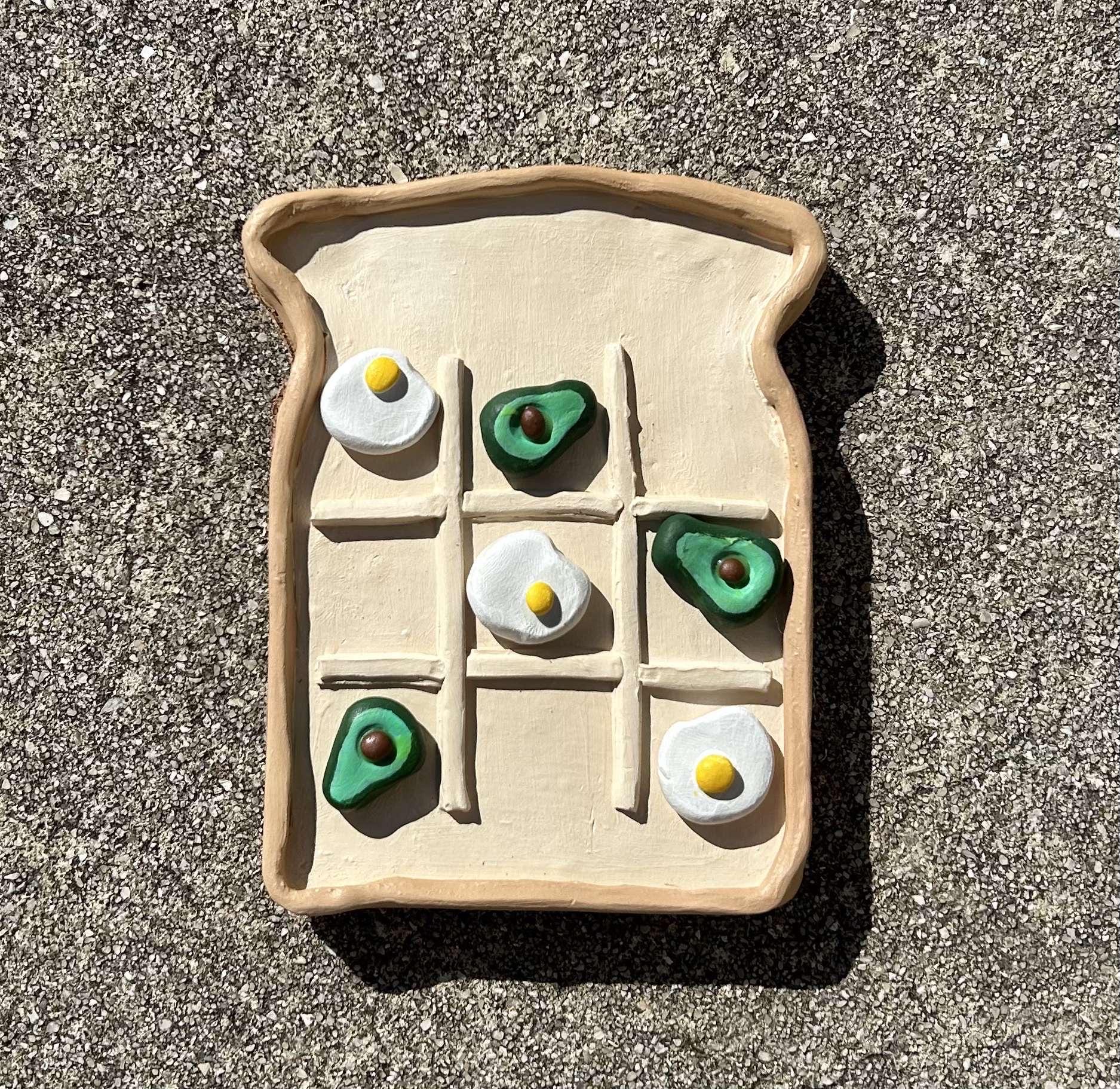 Avocado Toast Tic Tac Toe, Polymer Clay, Centerpiece, Food, Board Game ...