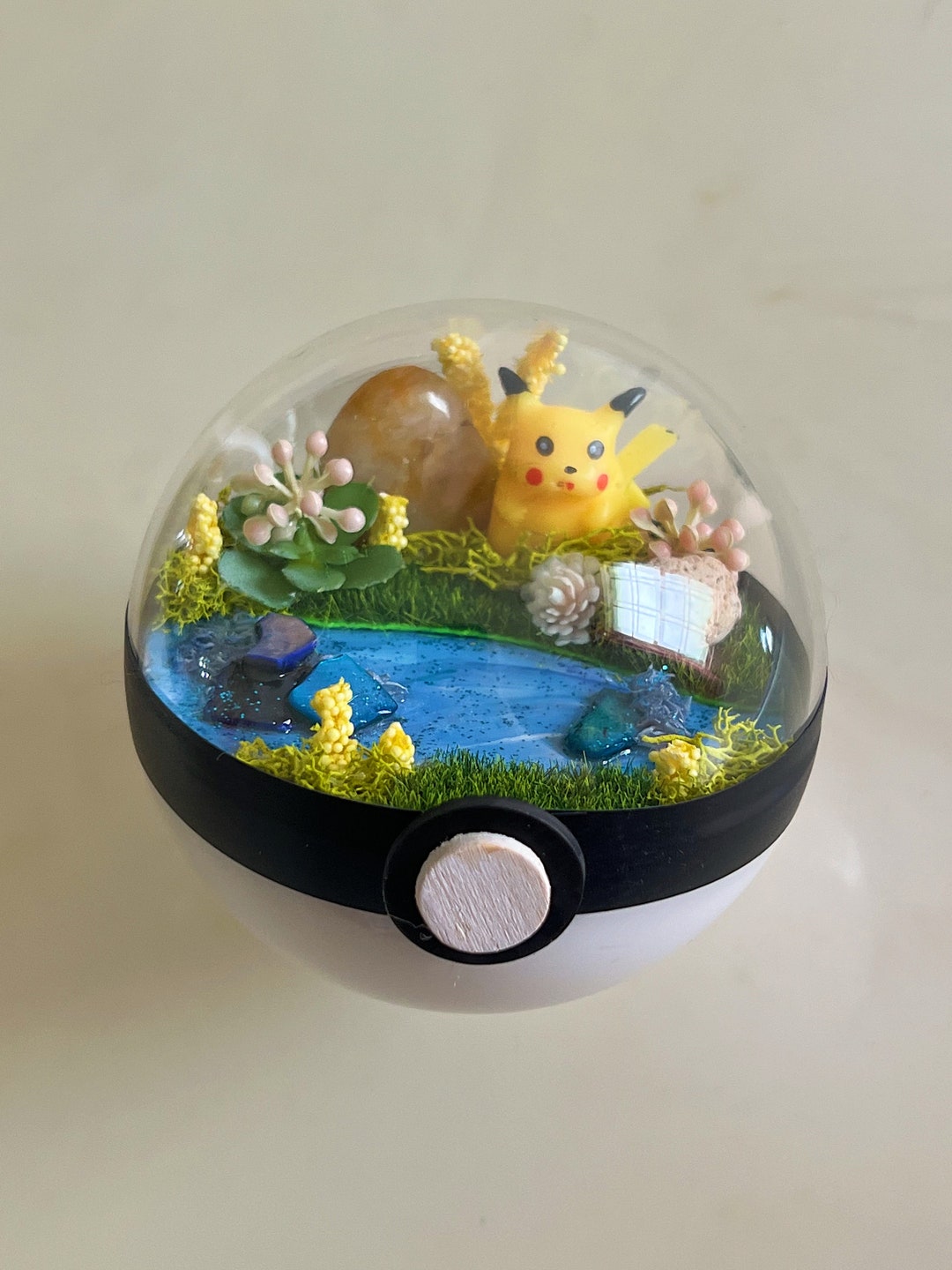 Pokémon Ball Terrarium, Handmade Miniature Pokeball Diorama, Poke Ball ...
