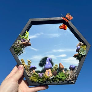 Magical Fairy Moss Mushroom Mirror, Fairy Garden Mirror, Beauty Mirror ...