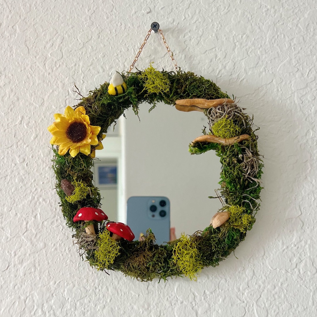 Magical Fairy Moss Mushroom Mirror, Fairy Garden Mirror, Beauty Mirror ...
