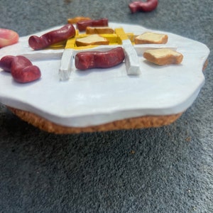 Eggs and Bacon, Breakfast Food, Waffle Tic Tac Toe Board, Polymer Clay ...