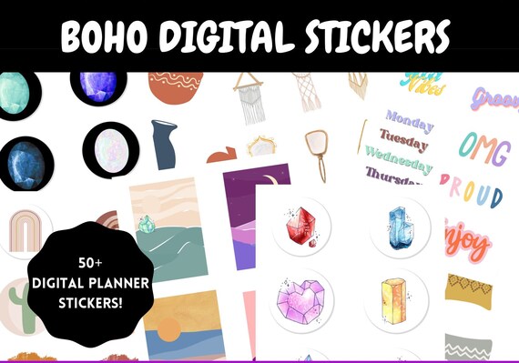 BOHO DIGITAL Stickers Goodnotes Stickers Crystal Digital - Etsy