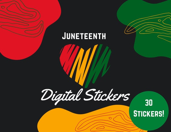 JUNETEENTH Digital Stickers Goodnotes Pre-cropped Elements - Etsy