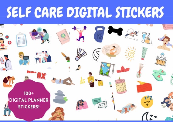 Uncropped SELF CARE and Fitness Digital Stickers Goodnotes - Etsy
